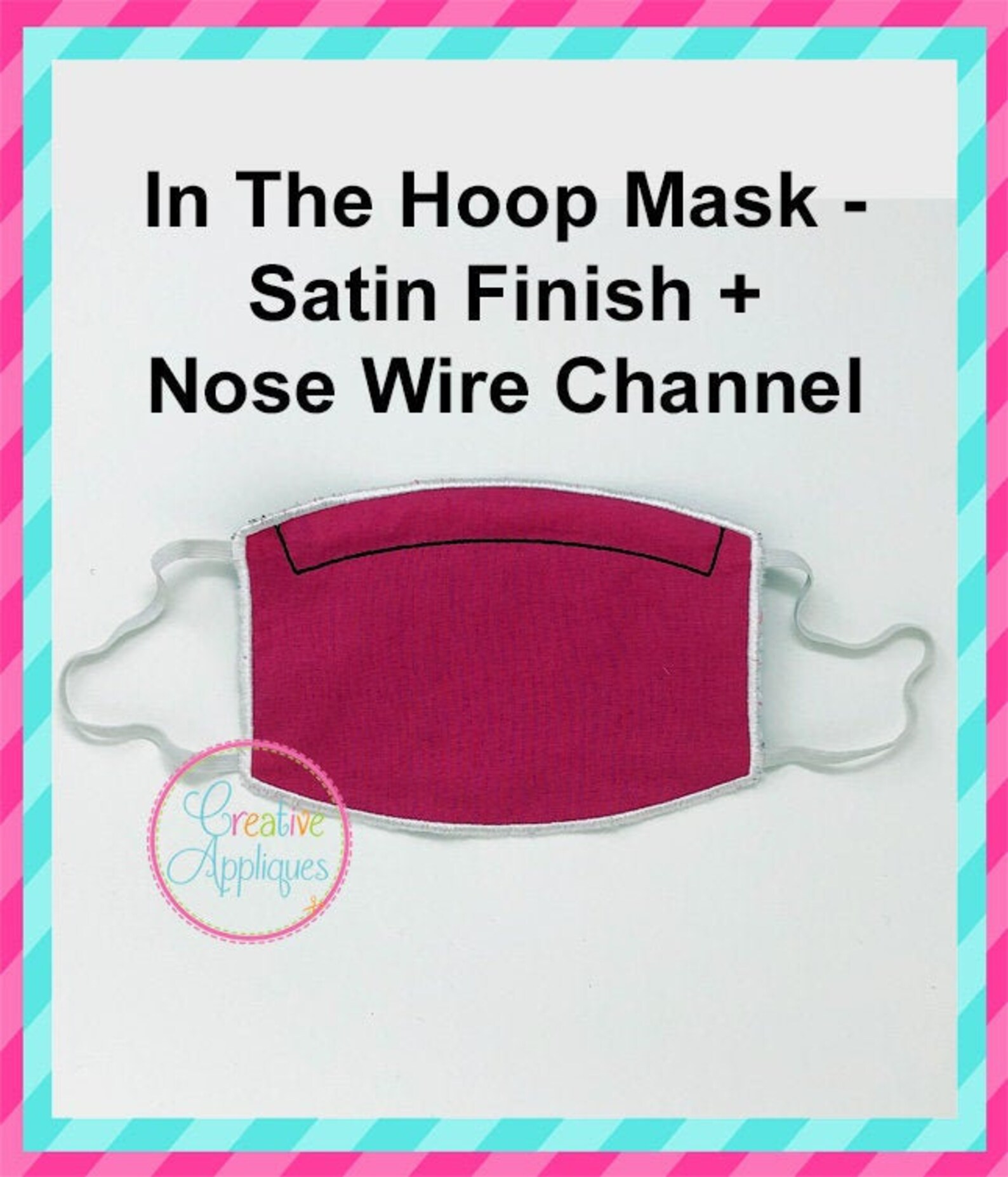 5 SIZES! in the Hoop Face Mask Digital Machine Embroidery Design ...