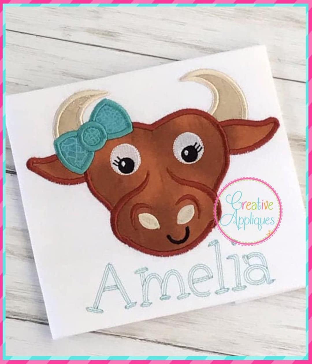 Longhorn Applique Digital Machine Embroidery Design 4 Sizes, Longhorn ...