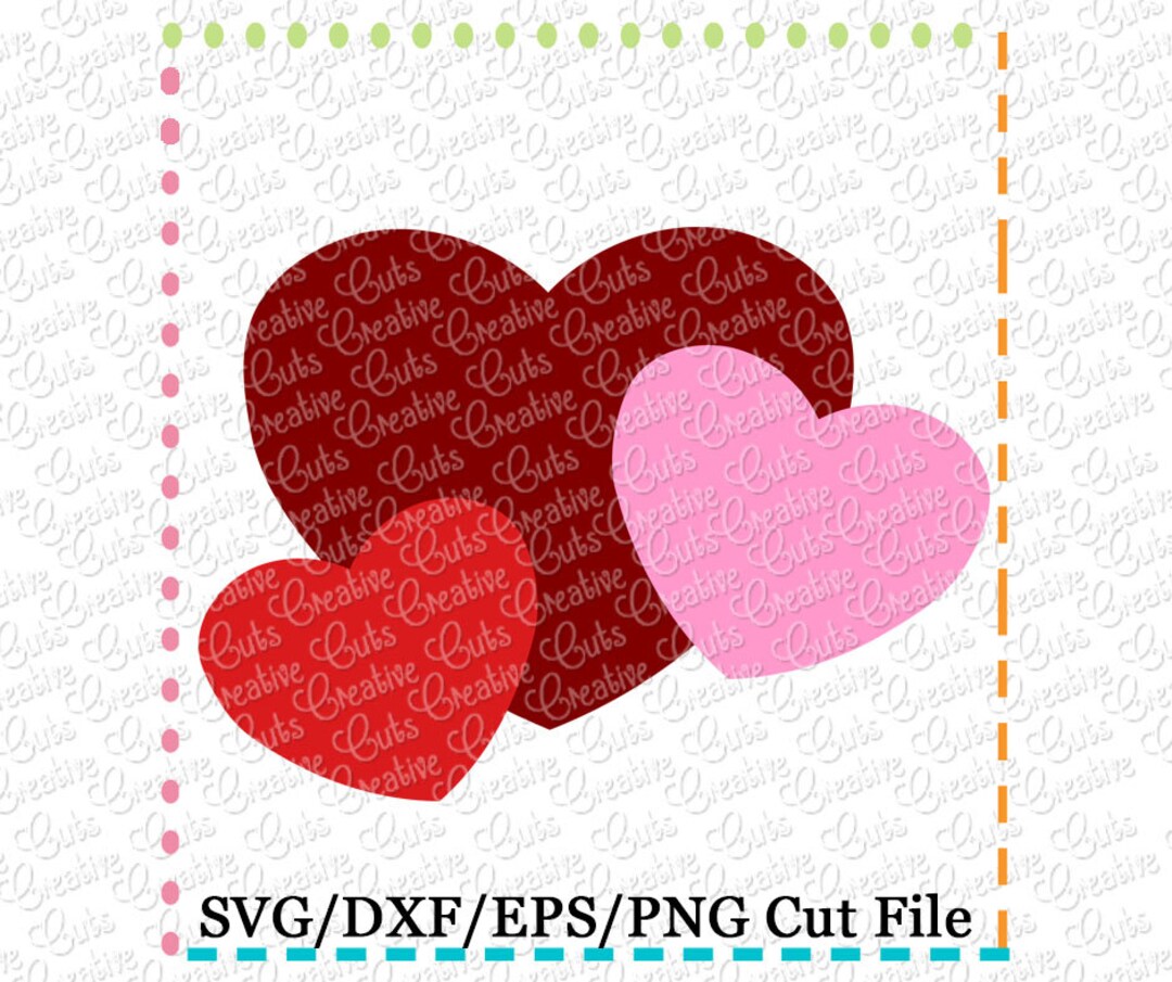 Heart Trio Valentine SVG Cutting File, Valentine Svg, Valentines Cut ...