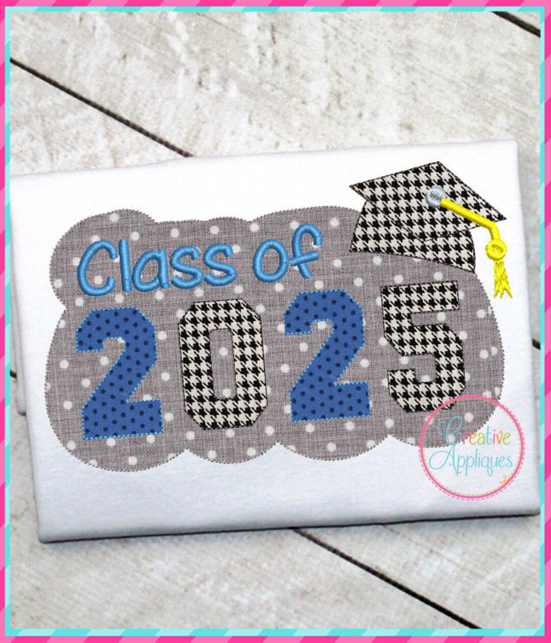 Bean Stitch Class of 2025 Graduation Digital Machine Embroidery ...