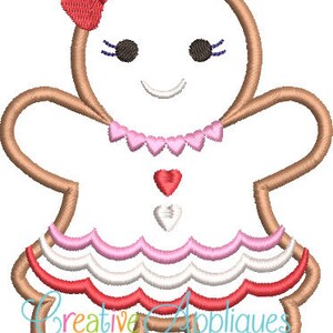 Gingerbread Girl Applique Digital Machine Embroidery Design 5 Sizes ...