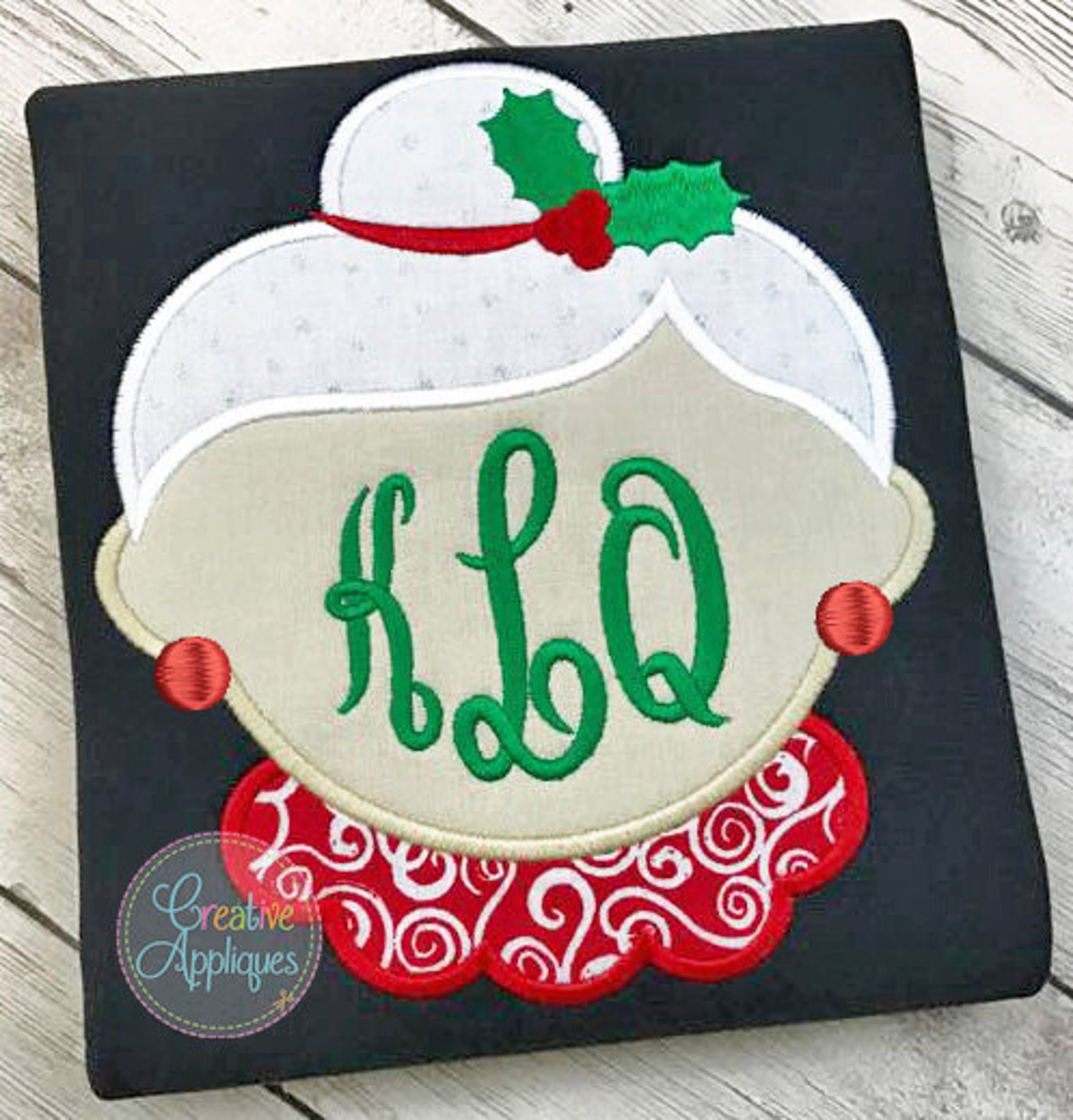 Mrs Claus Monogram Applique Embroidery Design 4 Sizes Mrs - Etsy