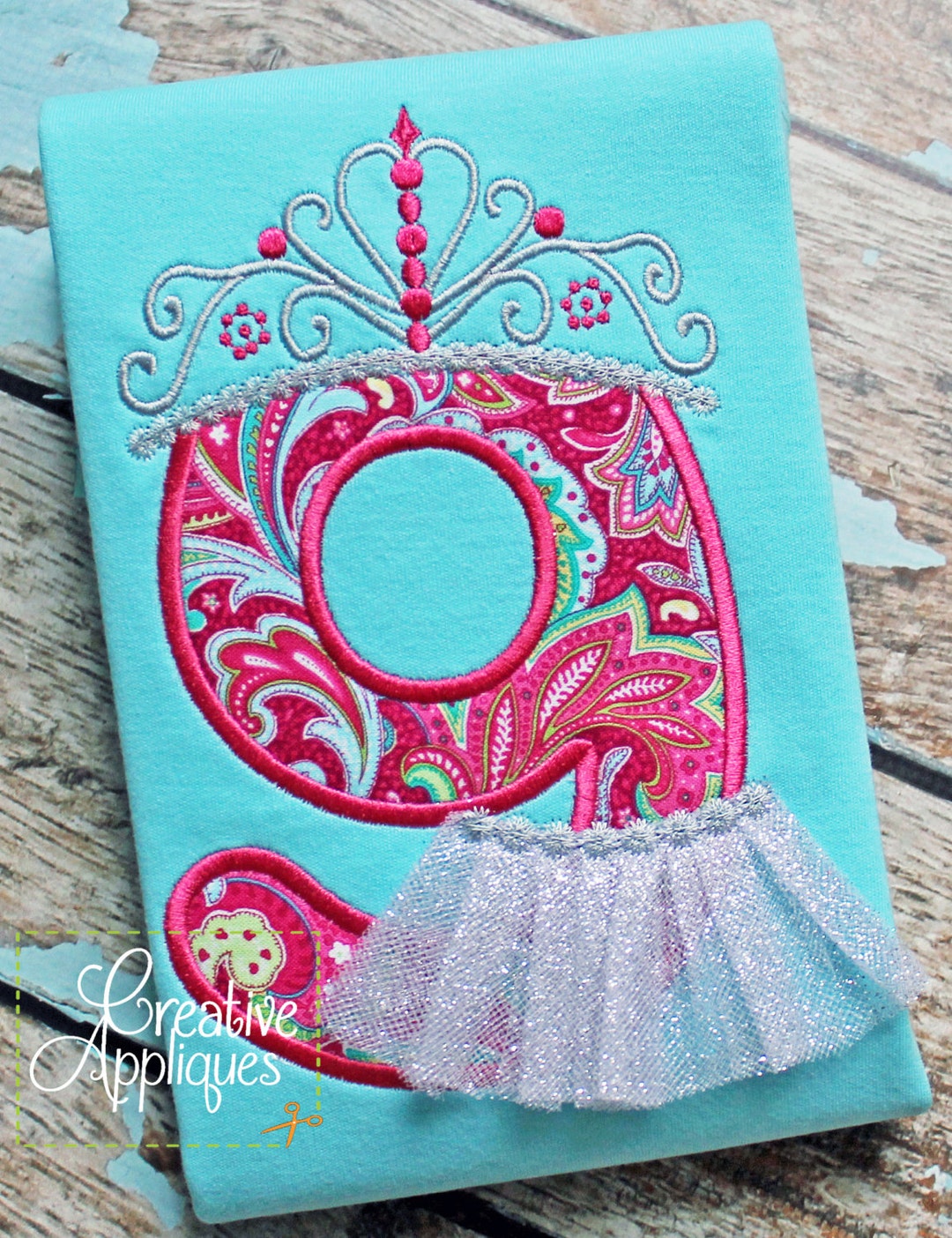 Princess Ballerina Tutu Crown Tiara Number 9 9th Nine Ninth Machine ...