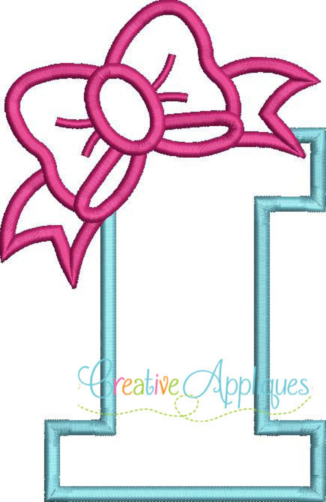 I Bow Letter I Applique Machine Embroidery Design 4 Sizes, Bow Letter ...