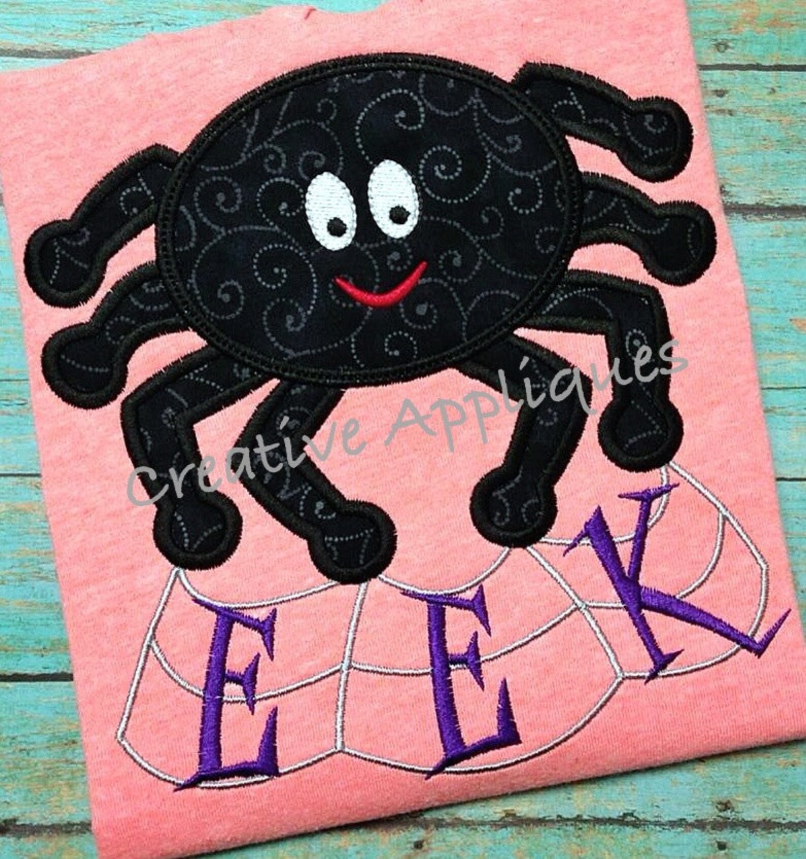 EEK Spider With Web Digital Machine Embroidery Applique Design | Etsy