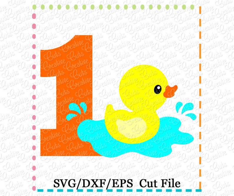 Rubber Duck 1 One 1st First Birthday SVG Cutting File Duck | Etsy
