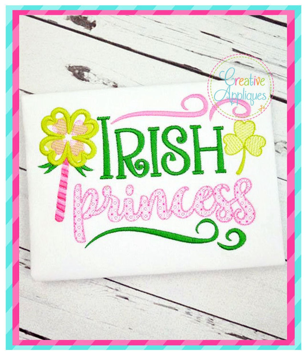Irish Princess Applique Digital Machine Embroidery Design 5 Sizes, St ...