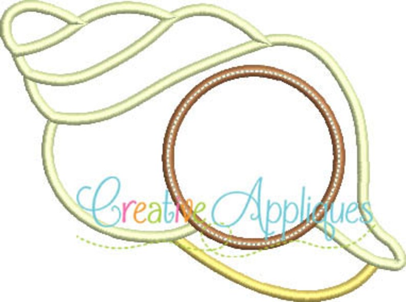 Conch Shell Seashell Monogram Digital Machine Embroidery | Etsy