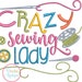Crazy Sewing Lady Digital Machine Embroidery Design 4 Sizes | Etsy