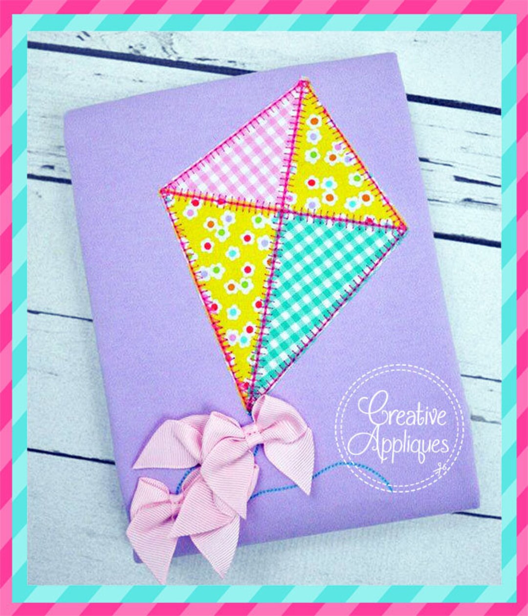 Kite Digital Machine Embroidery Applique Design 4 Sizes, Vintage Stitch ...