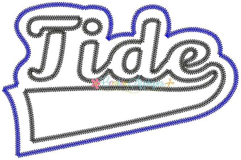 Tide Digital Machine Embroidery Applique Design 6 Sizes, Roll Tide ...