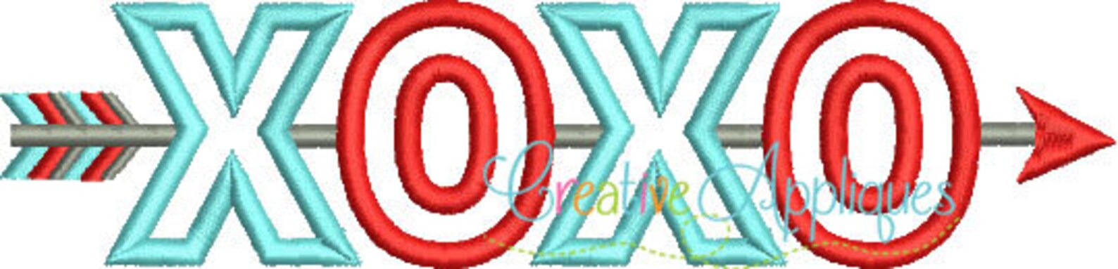 XOXO Hugs Kisses Tribal Arrow Valentine's Applique Digital Machine ...