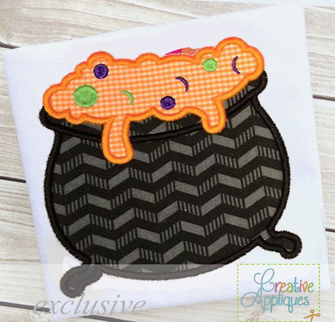 Witch Cauldron Halloween Digital Machine Embroidery Applique Design 4 ...