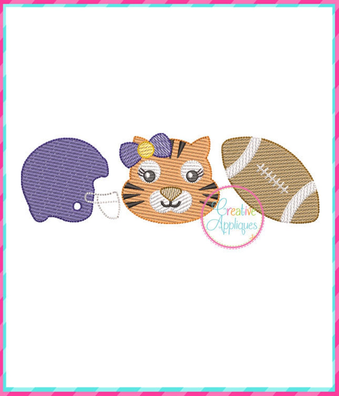 Sketch Stitch Tiger Girl Football Digital Machine Embroidery Design 5 ...