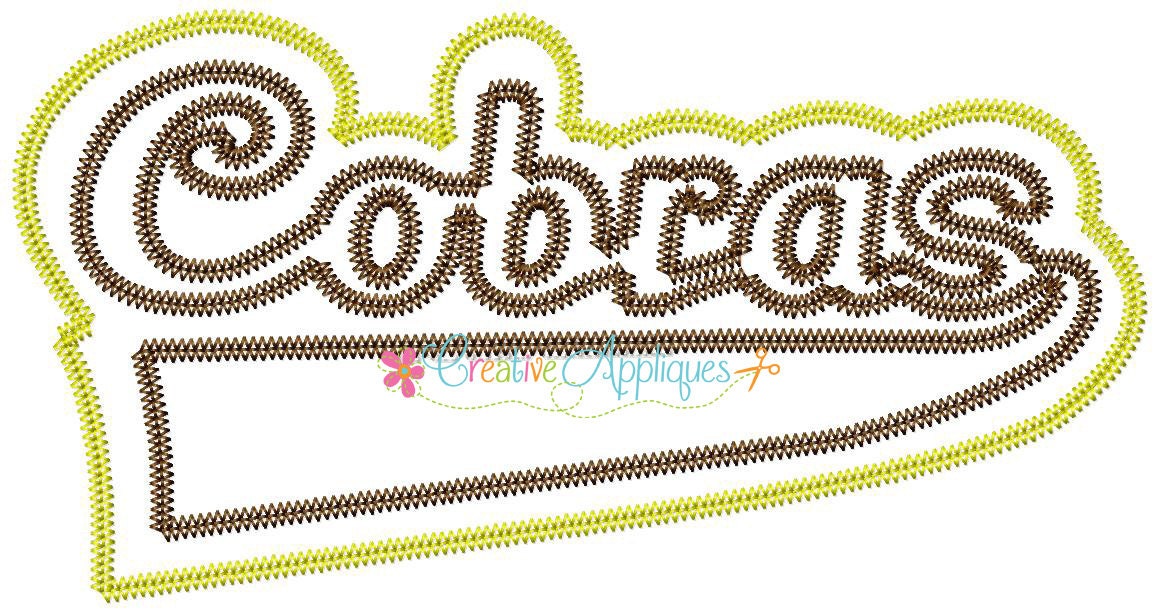 Cobras Digital Machine Embroidery Applique Design 6 Sizes, Cobras ...