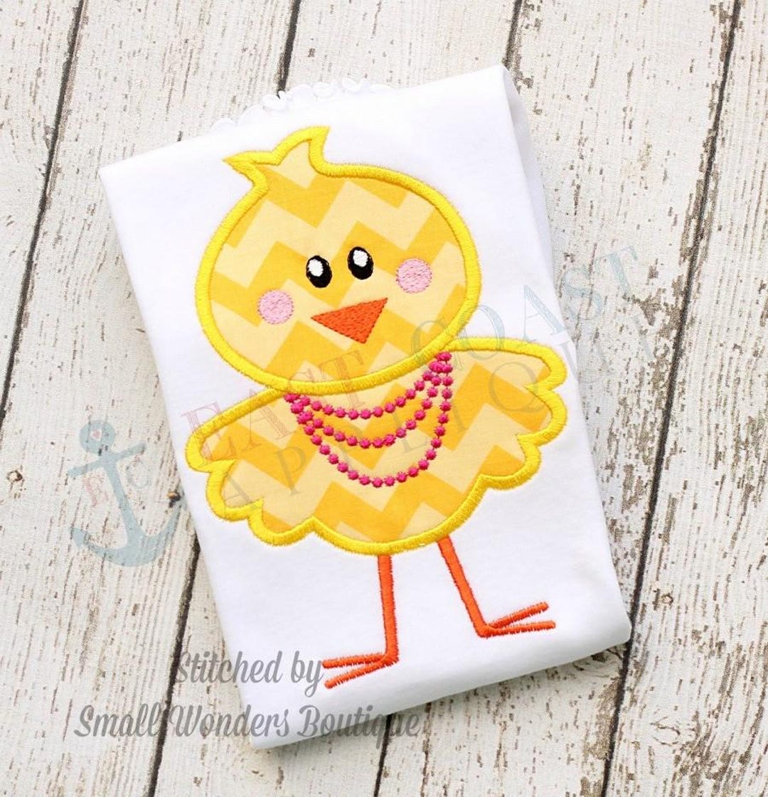 Sassy Chick Machine Embroidery Design, Chicken Applique Design, Spring ...