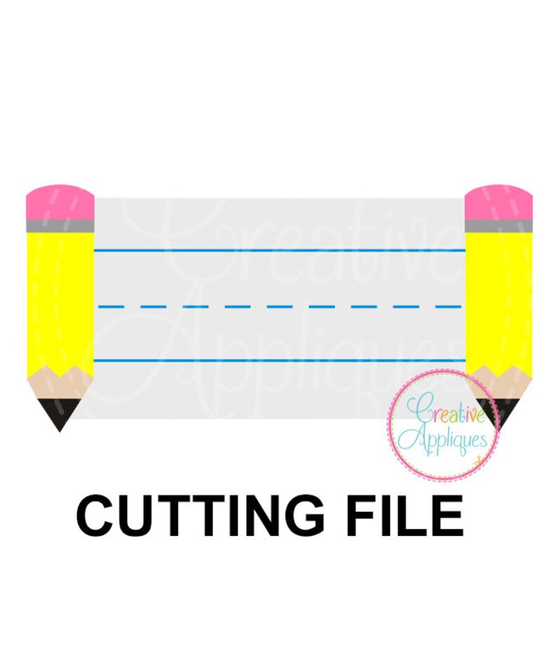 Pencil Notebook Paper Svg Cutting File School Svg Pencil Etsy