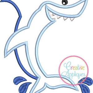 Shark Monogram Digital Machine Embroidery Applique Design 4 Sizes ...