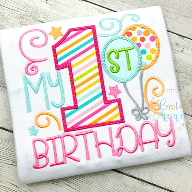 1st Birthday Embroidery Design - Etsy