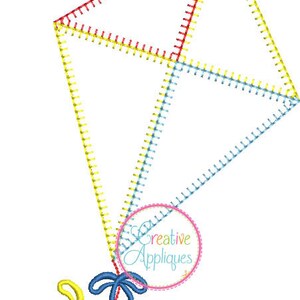 Kite Digital Machine Embroidery Applique Design 4 Sizes, Vintage Stitch ...