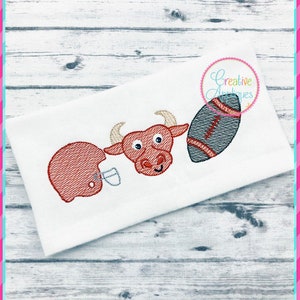 Sketch Stitch Longhorn Football Digital Machine Embroidery Design 5 ...
