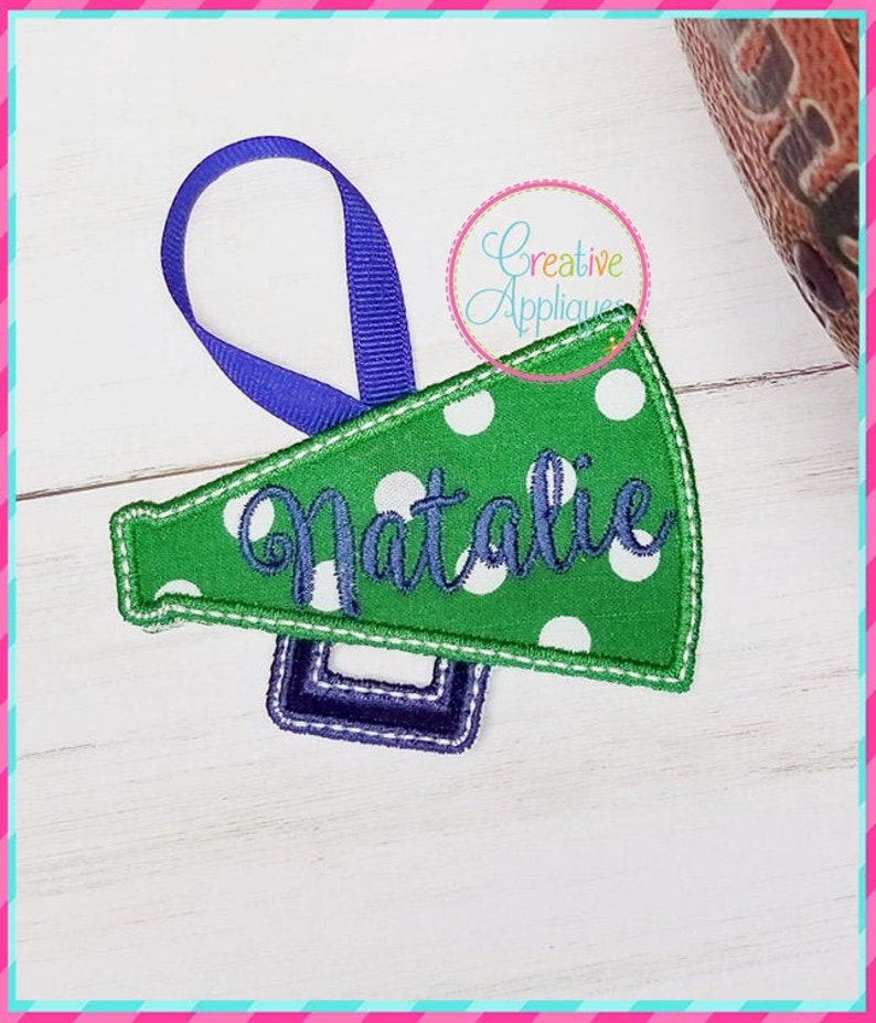 Megaphone Tag Label in the Hoop Applique Machine Embroidery Design ...
