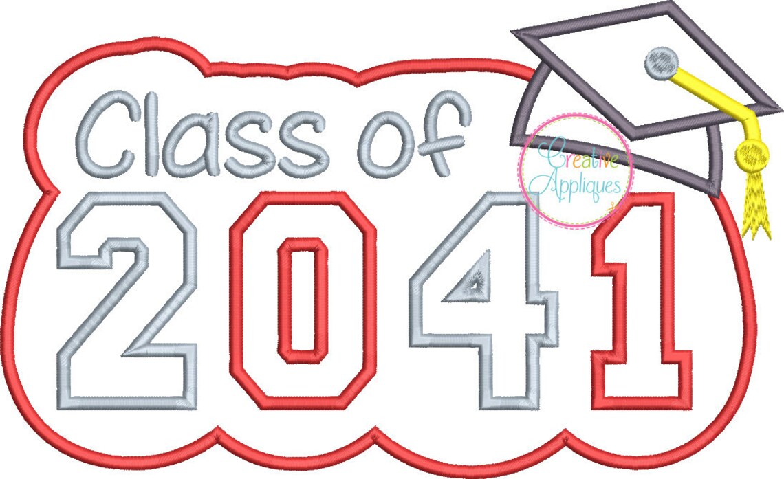 Class of 2041 Graduation Digital Machine Embroidery Applique - Etsy