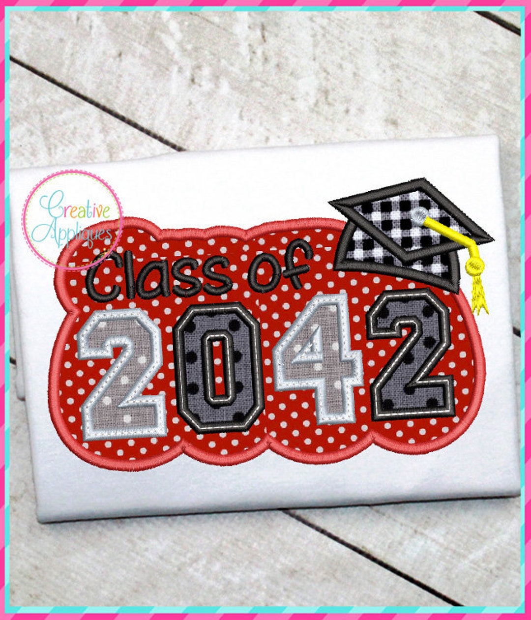 Class of 2042 Graduation Digital Machine Embroidery Applique Design 9 ...