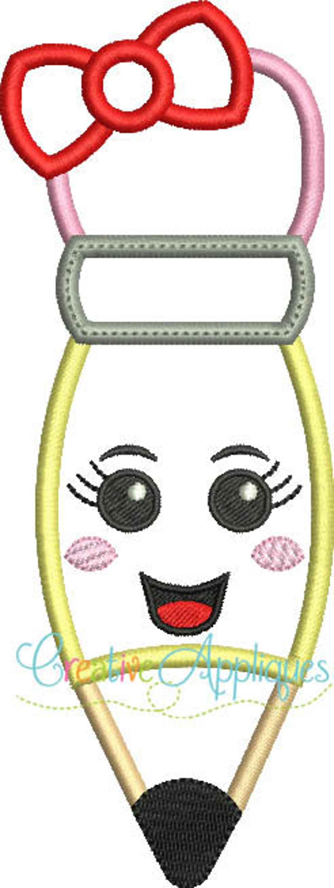 Pencil Digital Machine Embroidery Applique Design 5 Sizes!!! - Etsy