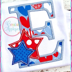 Stars Alphabet Letter Set A-Z Applique Machine Embroidery Design 4 ...