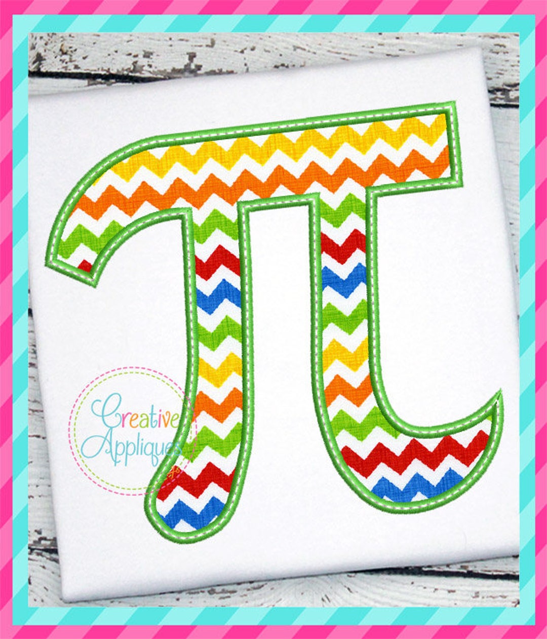Pi Symbol Sign School Math Applique Digital Machine Embroidery Applique ...