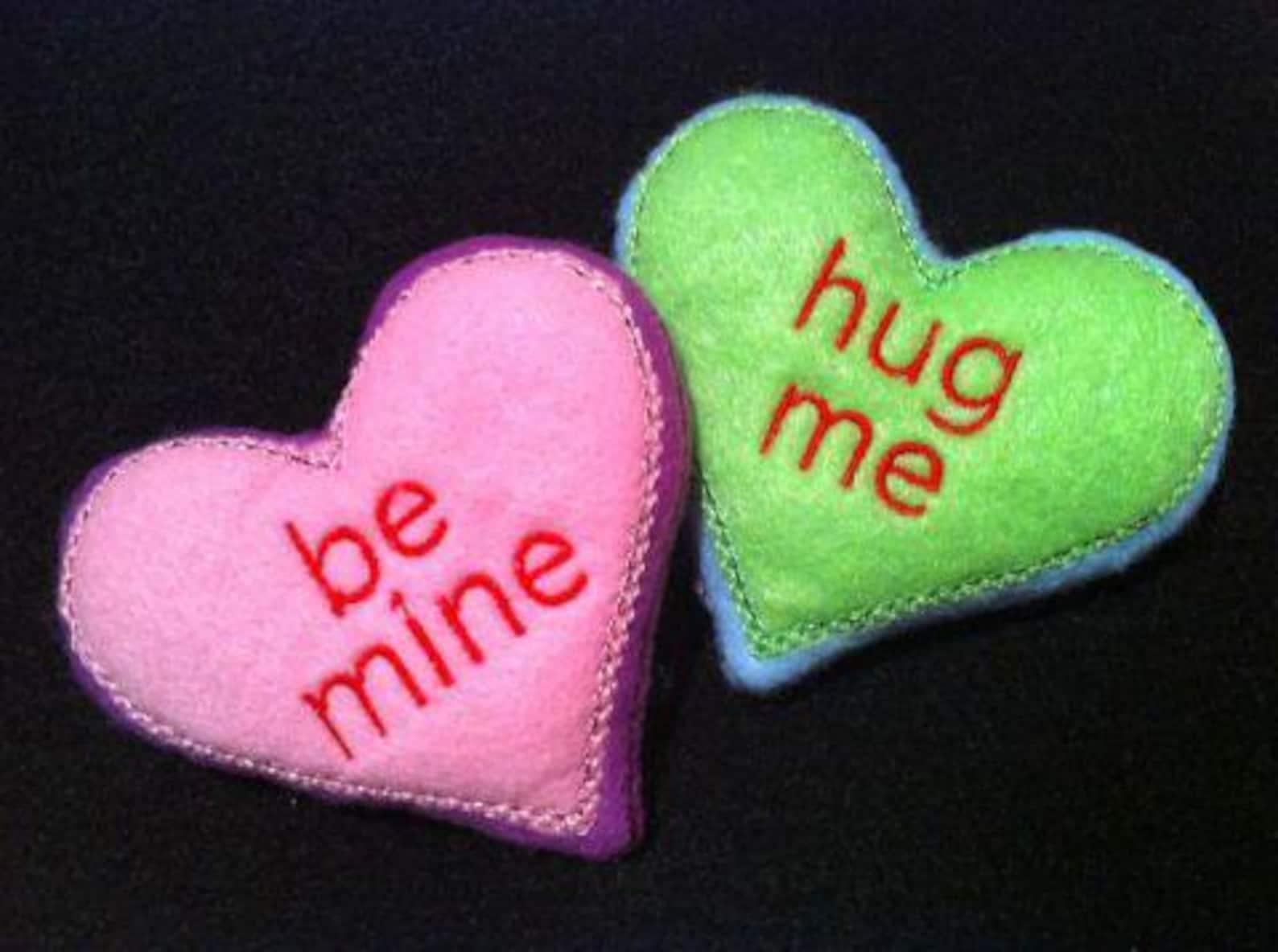 Conversation Heart Cookie in the Hoop Machine Embroidery Design, in the ...