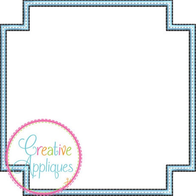 Square Applique Frame Digital Machine Embroidery Design 11 | Etsy