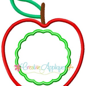 Scallop Monogram Apple Digital Machine Embroidery Applique Design 4 ...