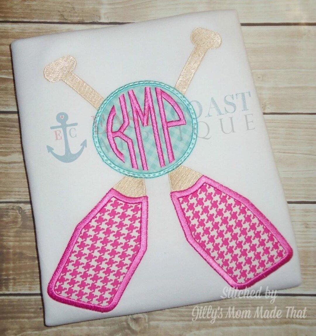 Rowing Monogram Applique Machine Embroidery Design, Applique Design ...
