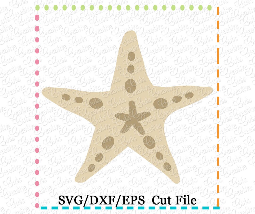 Starfish SVG Eps DXF Cutting File, Shell Svg, Shell Cut File, Beach ...