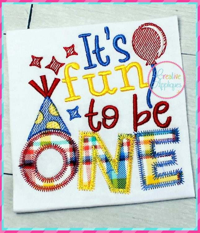 It's Fun to Be One First Birthday Embroidery Digital - Etsy
