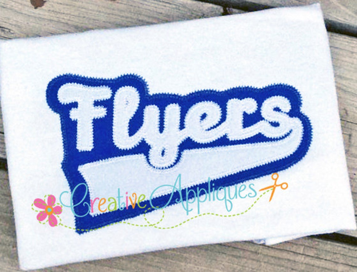 Flyers Digital Machine Embroidery Applique Design 6 Sizes - Etsy