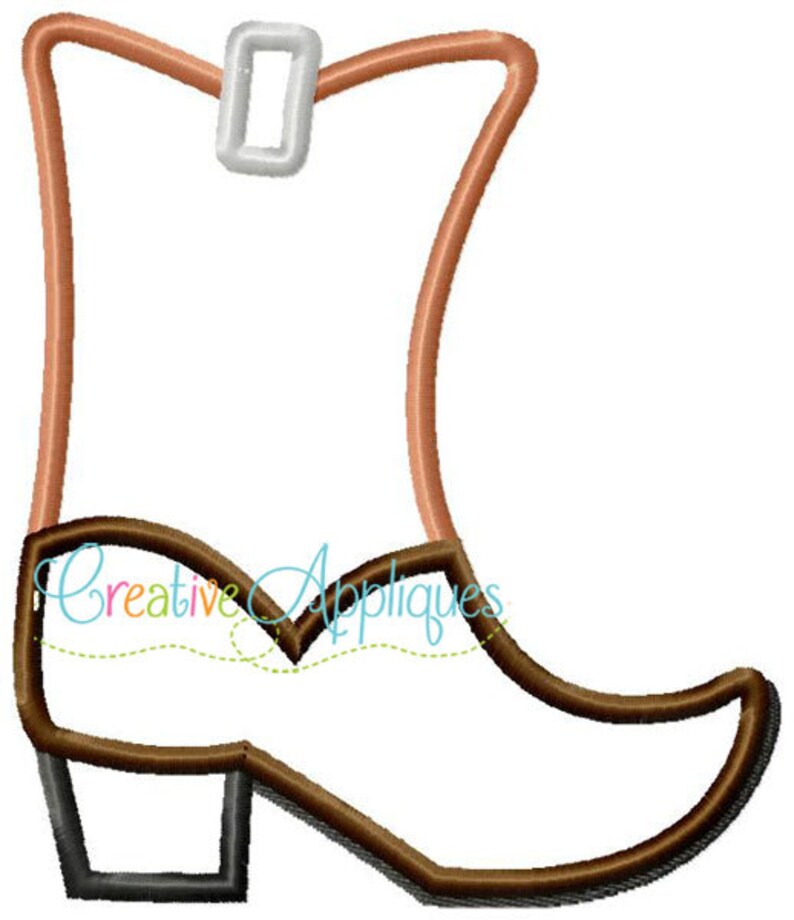 Cowboy Boot Digital Machine Embroidery Applique Design 4 Sizes | Etsy