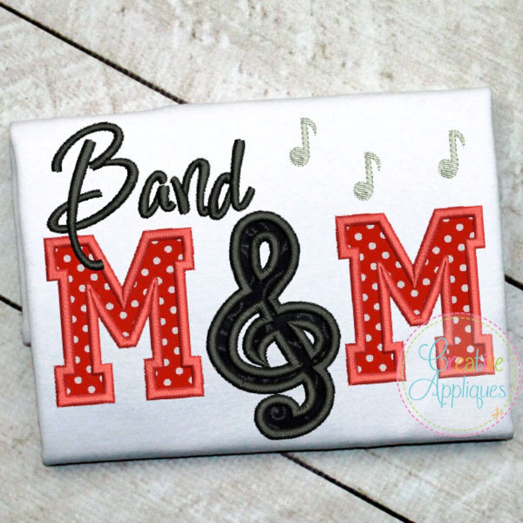 Band Mom Clef Digital Machine Embroidery Applique Design 4 Size Band ...