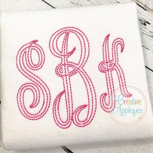 6 SIZES Empire Floss Embroidery Alphabet Font Digital Machine ...