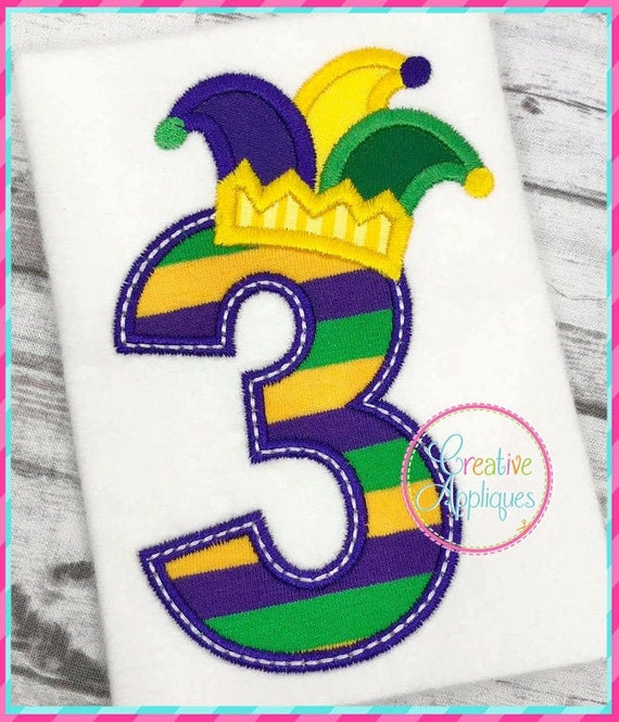 Jester Hat Numbers Applique Machine Embroidery Design 4 Sizes | Etsy