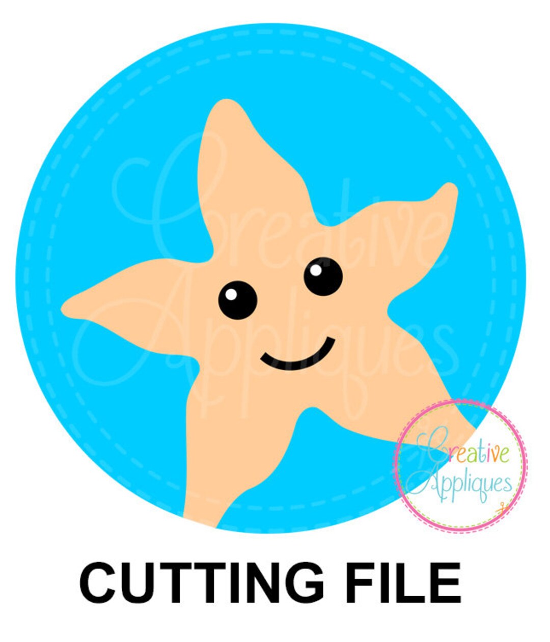 Starfish Circle SVG Cutting File, Starfish Cut File, Starfish Cutting ...
