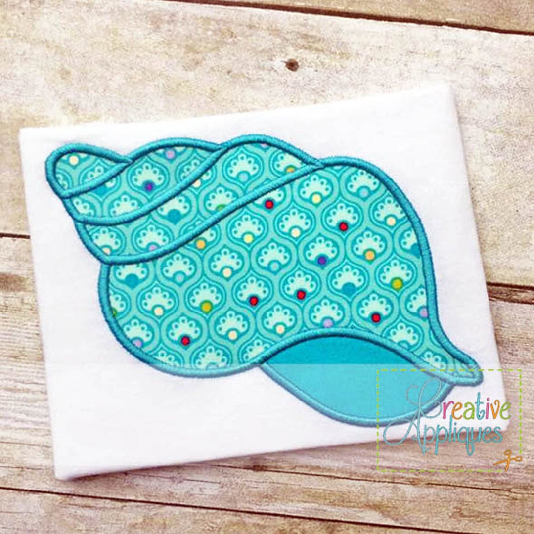 Conch Shell Seashell Digital Machine Embroidery Applique Design 4 Sizes ...