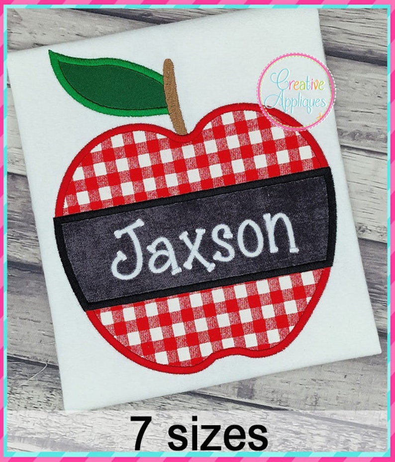 Apple Frame Applique Machine Embroidery Design 7 Sizes, Apple Applique ...
