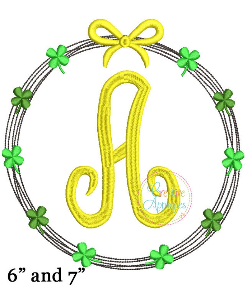 St Patrick Monogram Embroidery Alphabet Digital Machine - Etsy