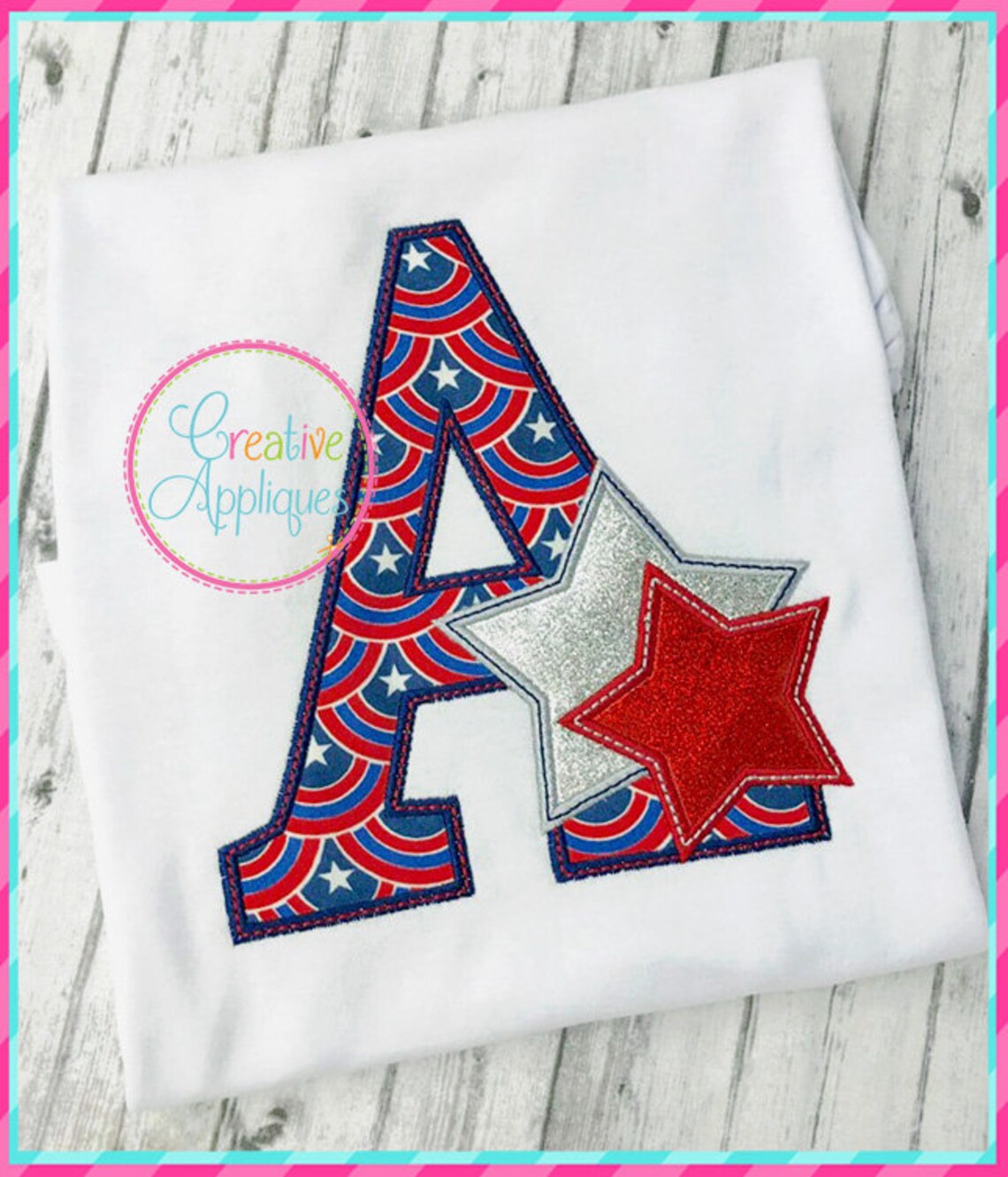Stars Alphabet Letter Set A-Z Applique Machine Embroidery | Etsy
