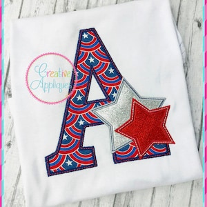 Stars Alphabet Letter Set A-Z Applique Machine Embroidery Design 4 ...