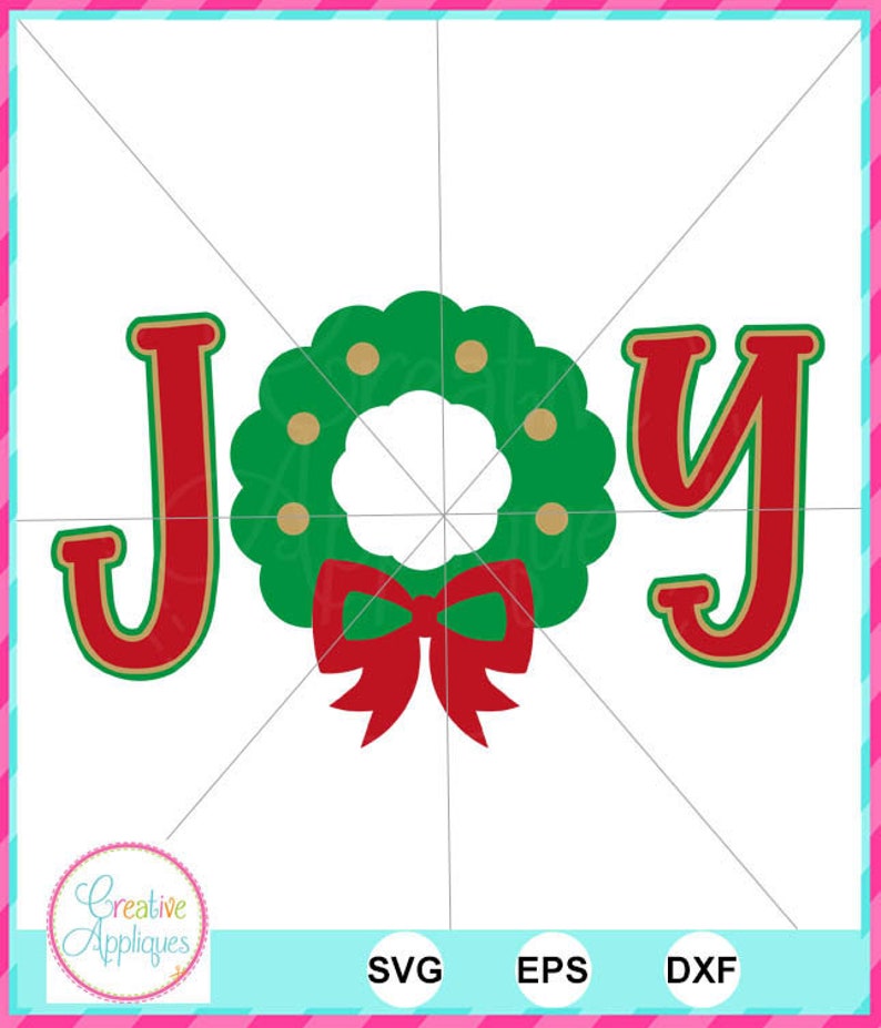 Joy Wreath SVG Cutting File, Joy Svg, Joy Cut File, Wreath Cut File ...