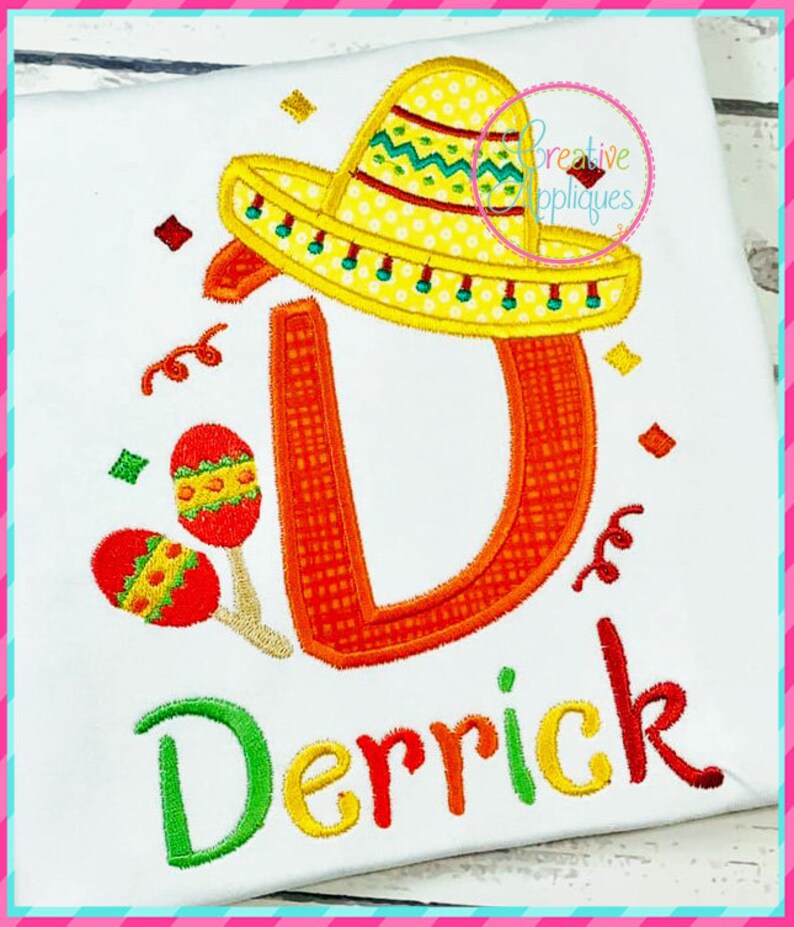 EXCLUSIVE SET Sombrero Alphabet Applique Digital Machine - Etsy